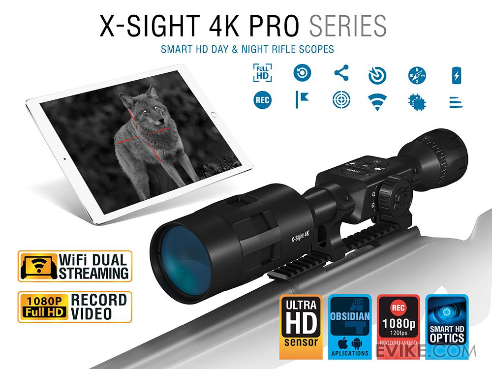 ATN X-Sight-4k Pro Edition Smart Day/Night Hunting Rifle Scope (Mode: 3 ...