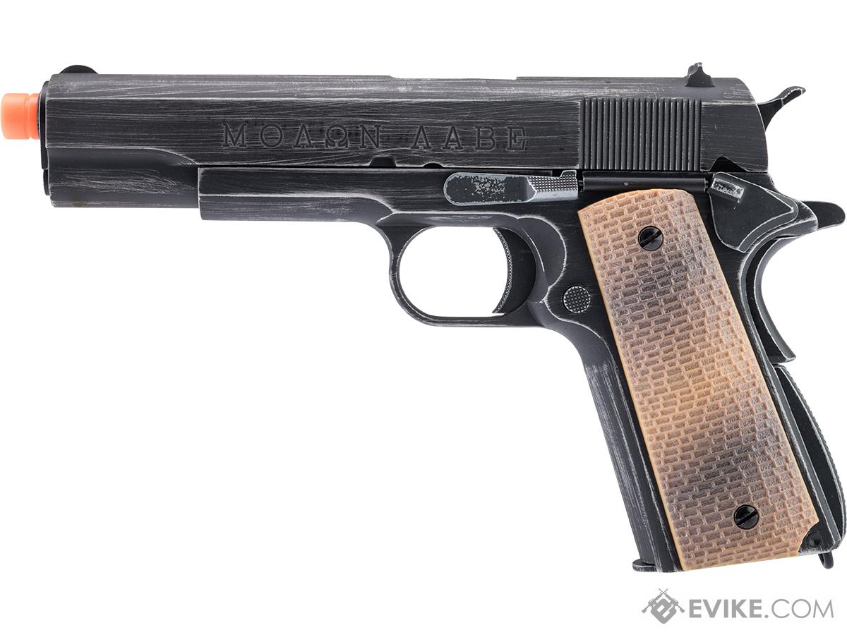 AW Custom Full Metal Custom "Molon Labe" Weathered 1911A1 Airsoft Gas ...