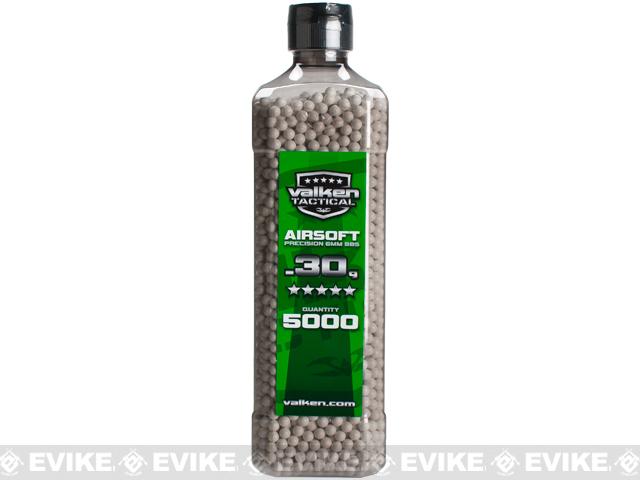 Valken Tactical Precision Accelerate 6mm Airsoft BBs (Weight: .30g / 5000 Rounds / White ...