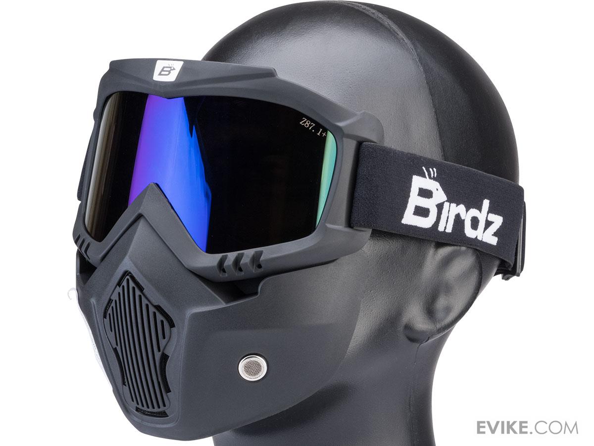 Birdz Eyewear Skylark Full Face Mask (Color: Black / ReflecTech Blue ...