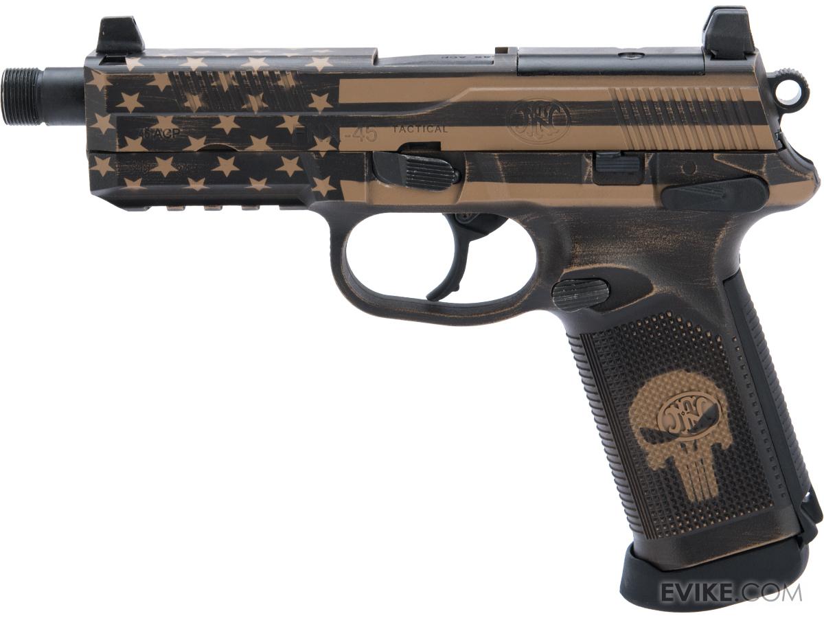 FN Herstal FNX-45 Tactical Airsoft Gas Blowback Pistol by Cybergun w ...