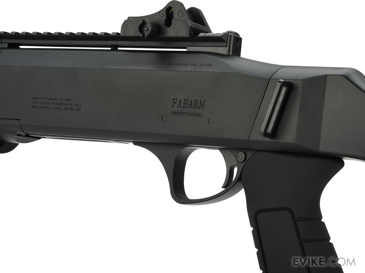 FABARM STF12 Pump Action Tri-Shot Airsoft Shotgun (Model: Full Size / Black), Airsoft Guns ...