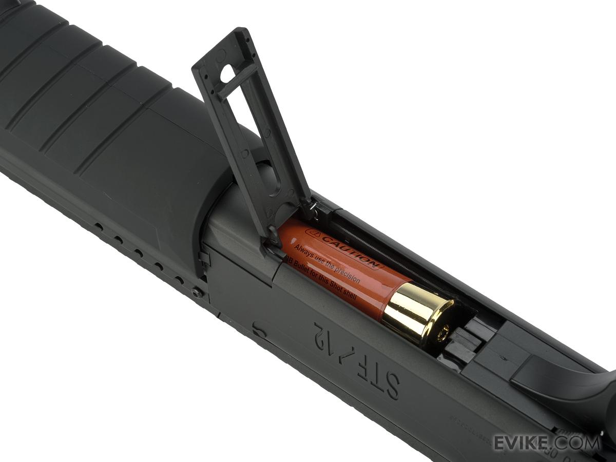 FABARM STF12 Pump Action Tri-Shot Airsoft Shotgun (Model: Full Size / Black), Airsoft Guns ...