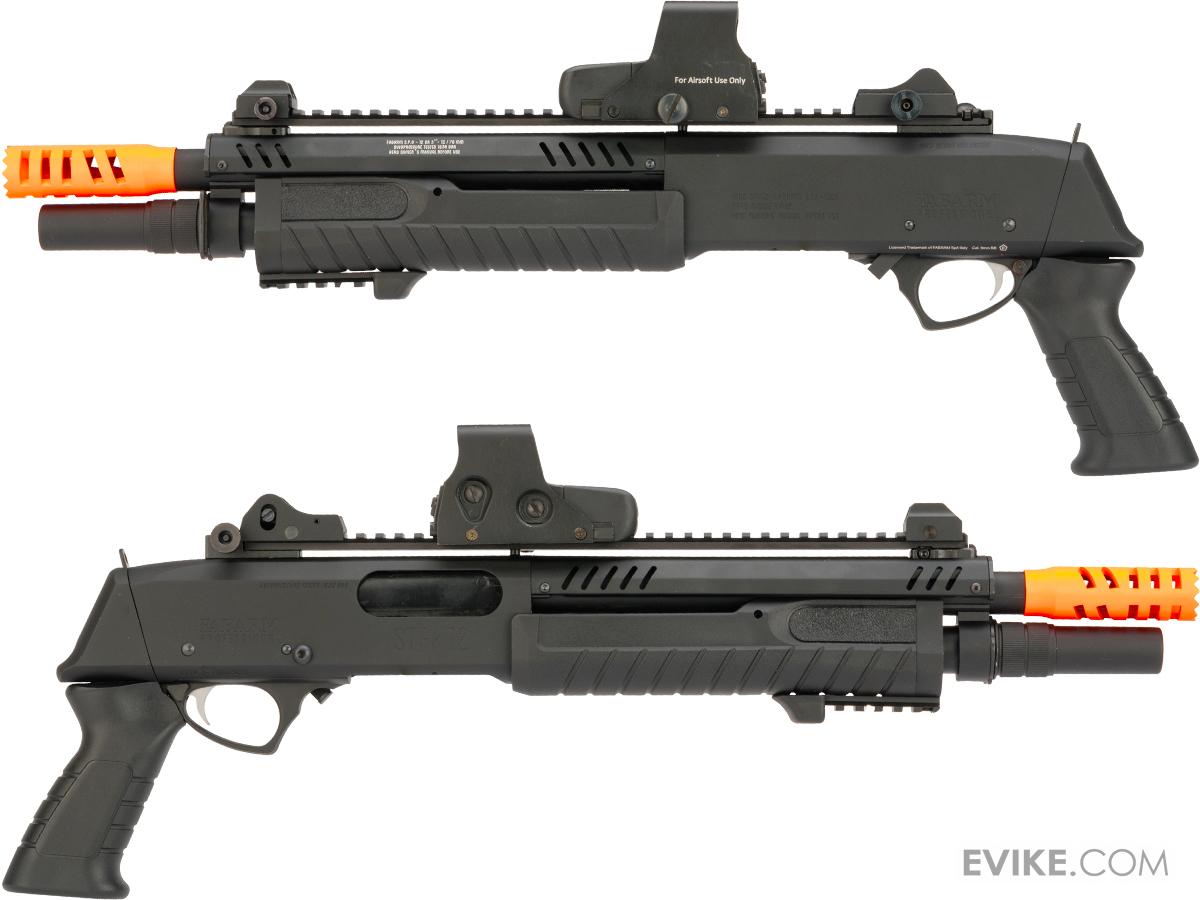 FABARM / VFC STF12 Pump Action CO2 Powered 3 / 6 Shot Airsoft Shotgun (Model: Short / Black ...