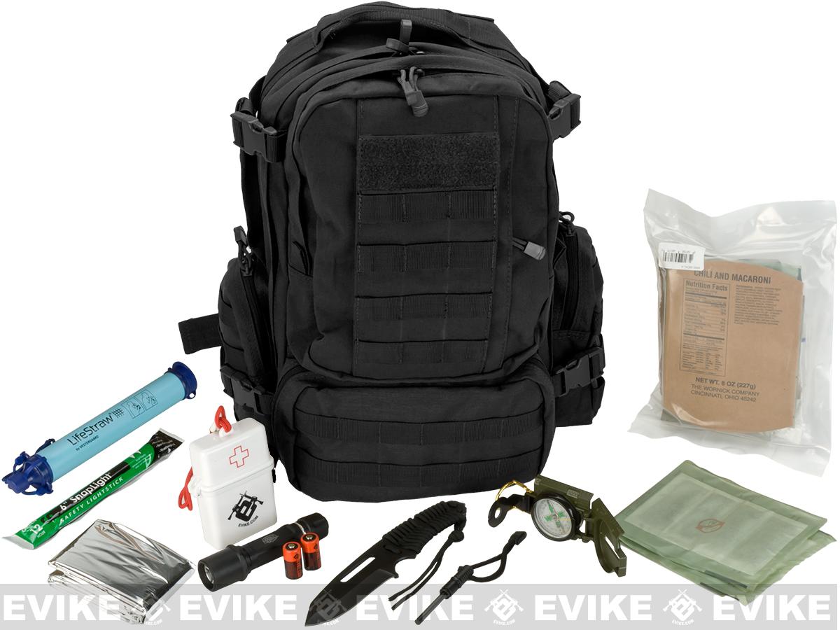 Evike.com Bug Out Bag / Survival Essentials - 12 Hour Bag (Color: Black ...