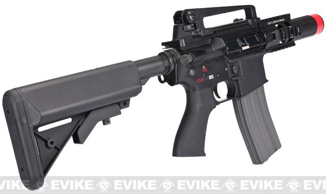 Evike Class I Custom G&G Full Metal M4 Fighting Cat Airsoft AEG Rifle w/ Crane Stock - Black ...
