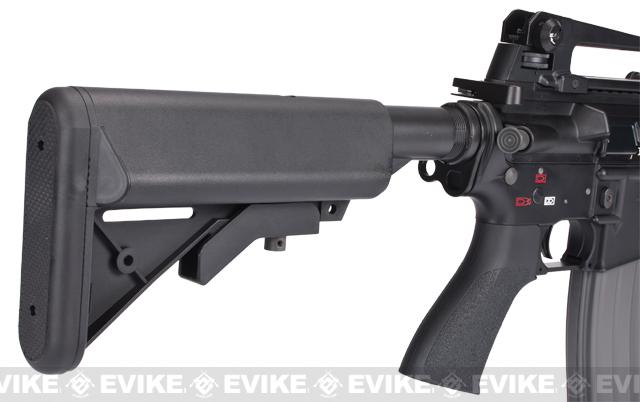 Evike Class I Custom G&G Full Metal M4 Fighting Cat Airsoft AEG Rifle w/ Crane Stock - Black ...