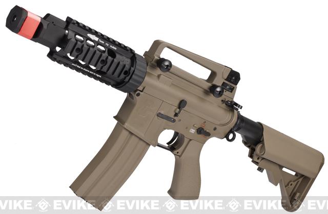 Evike Class I Custom G&G Full Metal M4 Tank Airsoft AEG Rifle w/ Crane Stock - Tan (Package: Gun ...