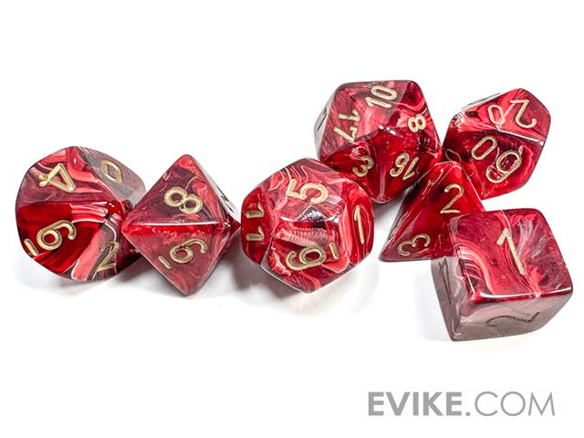 Chessex Lab Polyhedral 7-Dice Set (Color: Vortex Burgundy), MORE ...