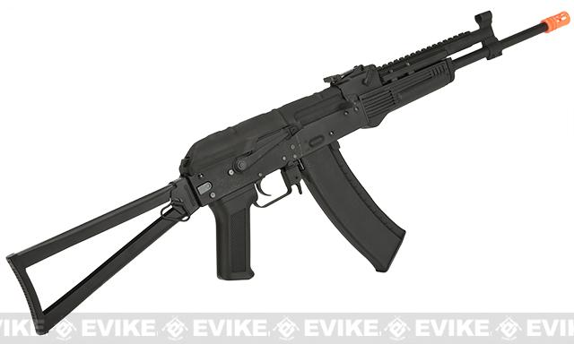 CYMA Standard Stamped Metal AK-74 KTR Airsoft AEG Rifle w/ Steel Folding Stock (Package: Gun ...