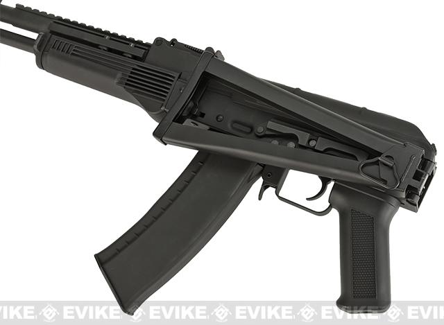 CYMA Standard Stamped Metal AK-74 KTR Airsoft AEG Rifle w/ Steel Folding Stock (Package: Gun ...