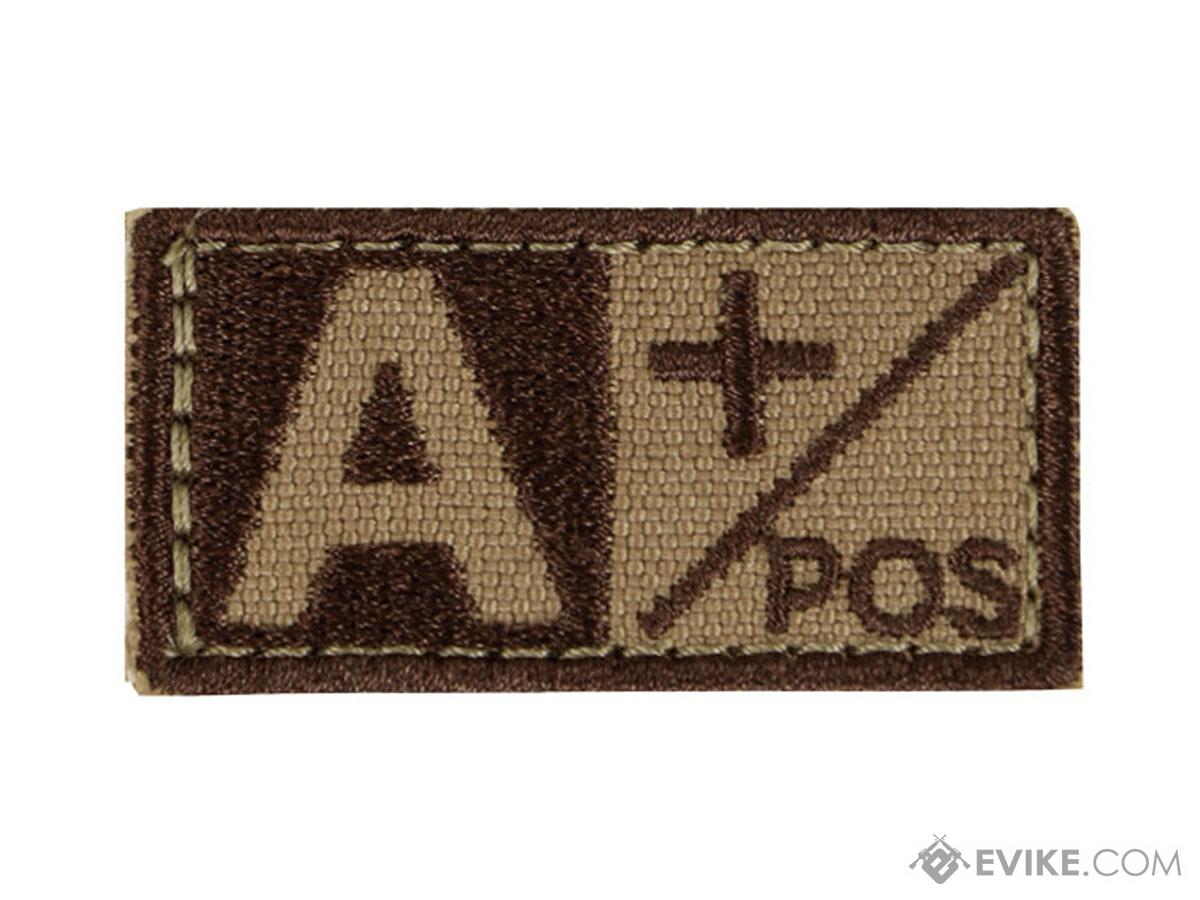 Condor Blood Type Tactical Embroidered Patch (Color: Coyote Brown / A ...