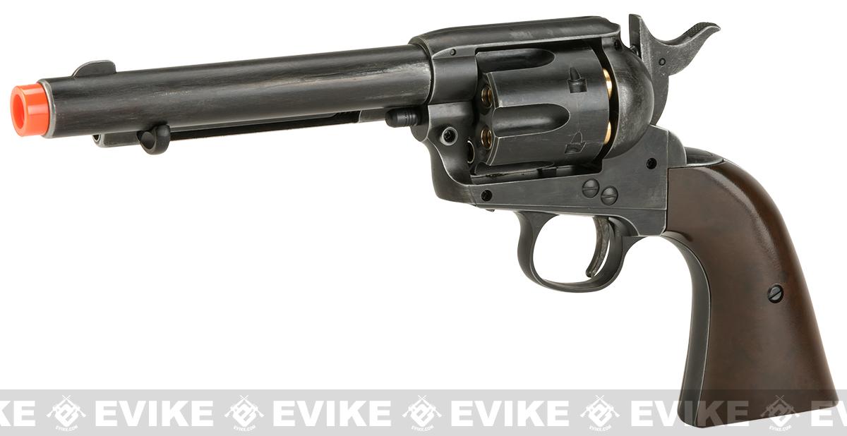 Gun Heaven CO2 Powered 1873 Single Action Airsoft Revolver (Color: Worn ...