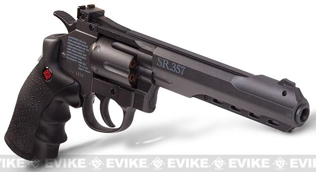 Crosman SR 357 CO2 Powered Air Gun Revolver - Black, MORE, Air Gun ...