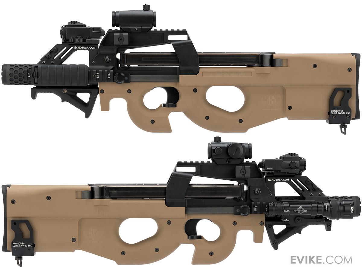 Evike.com Custom Shop "Dominator" Cybergun / FN Herstal P90 Gas Blowback PDW (Color: Tan ...