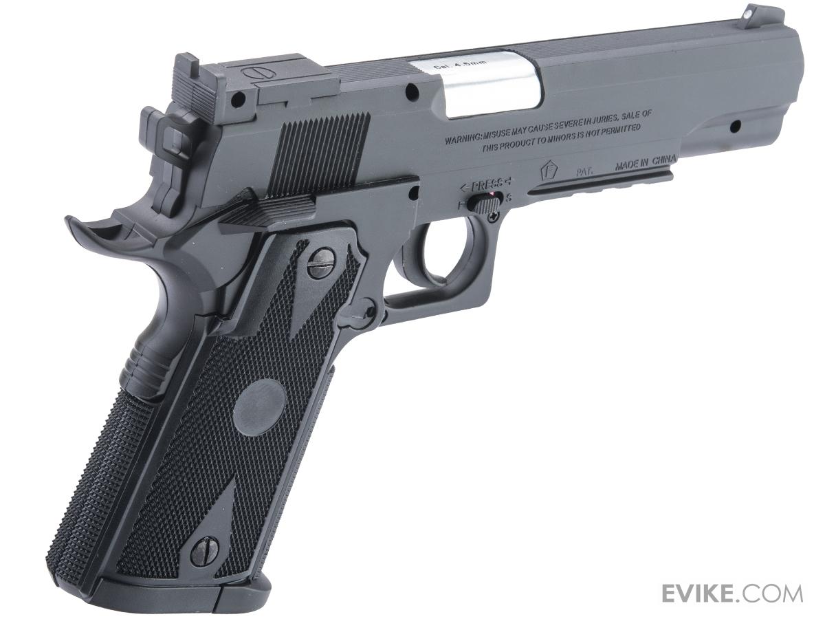 Swiss Arms P1911 Match CO2 Powered .177cal Non-Blowback Air Pistol (Color: Black), MORE, Air Gun ...