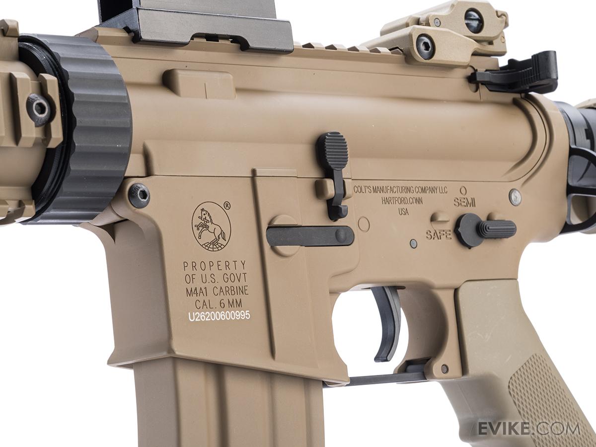 Colt Licensed Elite Line Full Metal M4 AEG by Cybergun (Model: M4 CQB-R w/ 7" Rail / Tan / Gun ...