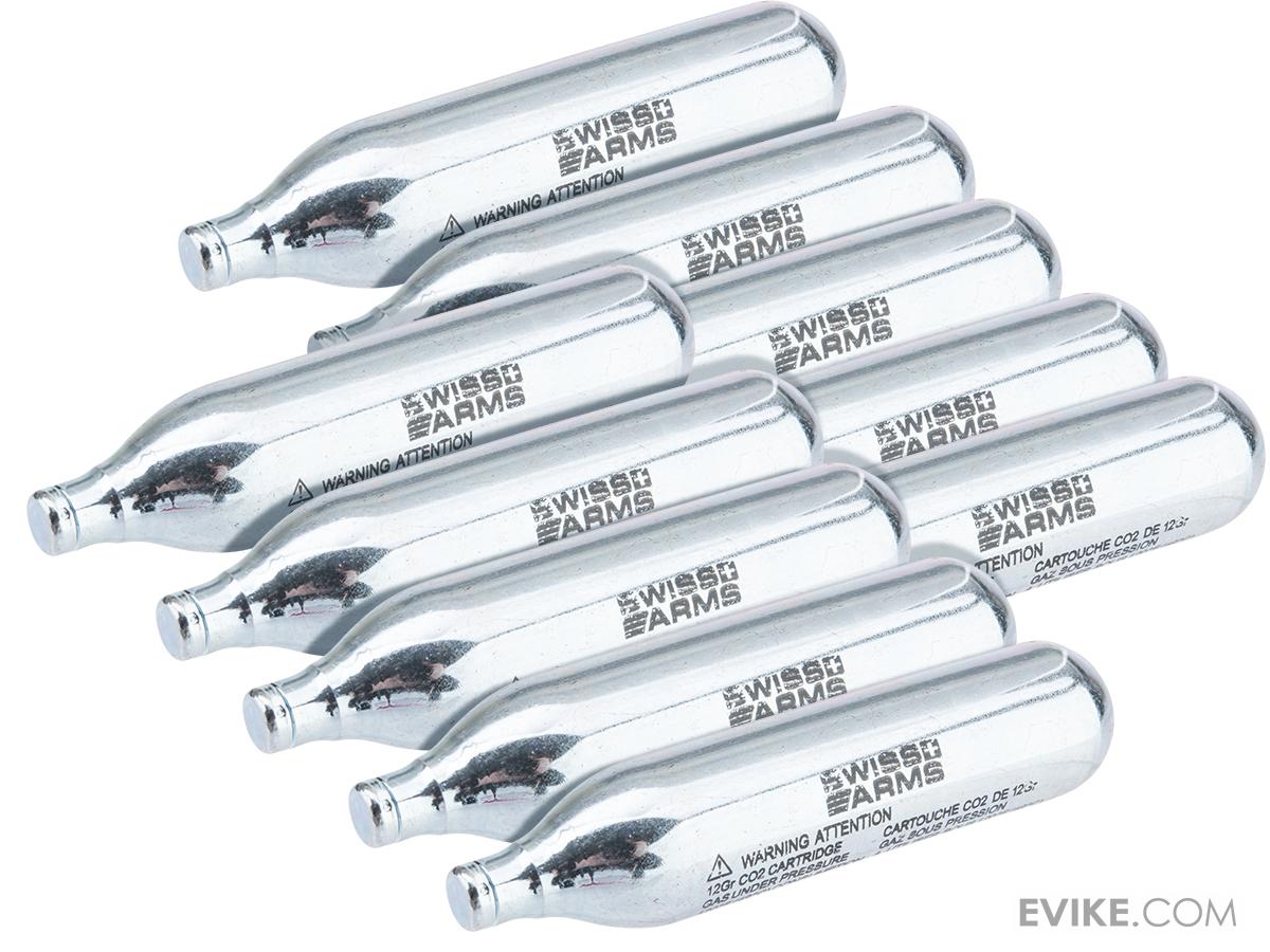 Swiss Arms 12g CO2 Cartridge (Package: Box of 10), Accessories & Parts ...
