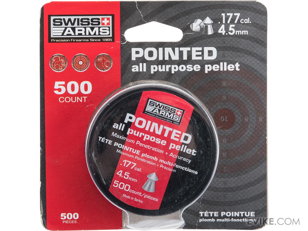 Swiss Arms High Grade .177cal Pellets (Package: 500 Rounds / Pointed ...