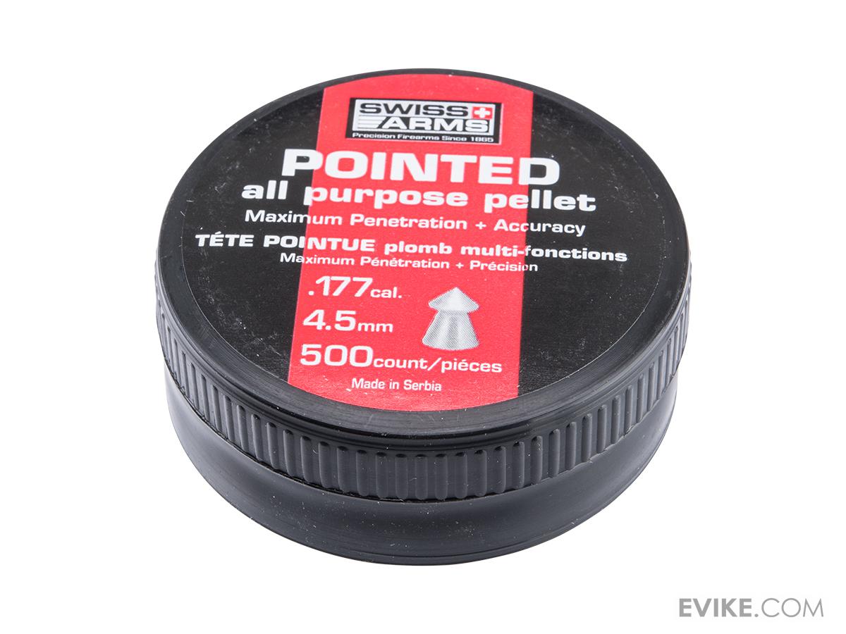 Swiss Arms High Grade .177cal Pellets (Package: 500 Rounds / Pointed ...