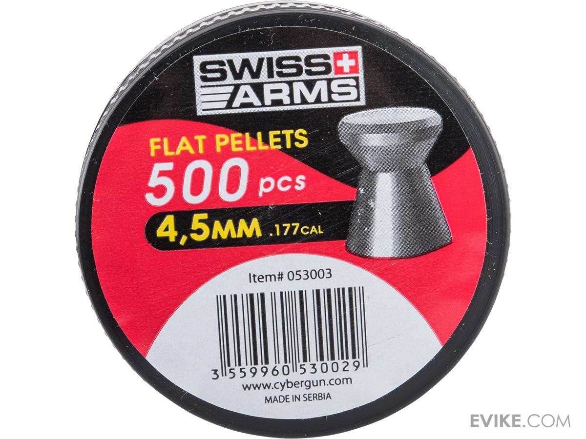 Swiss Arms High Grade .177cal Pellets (Package: 500 Rounds / Flat Tip ...