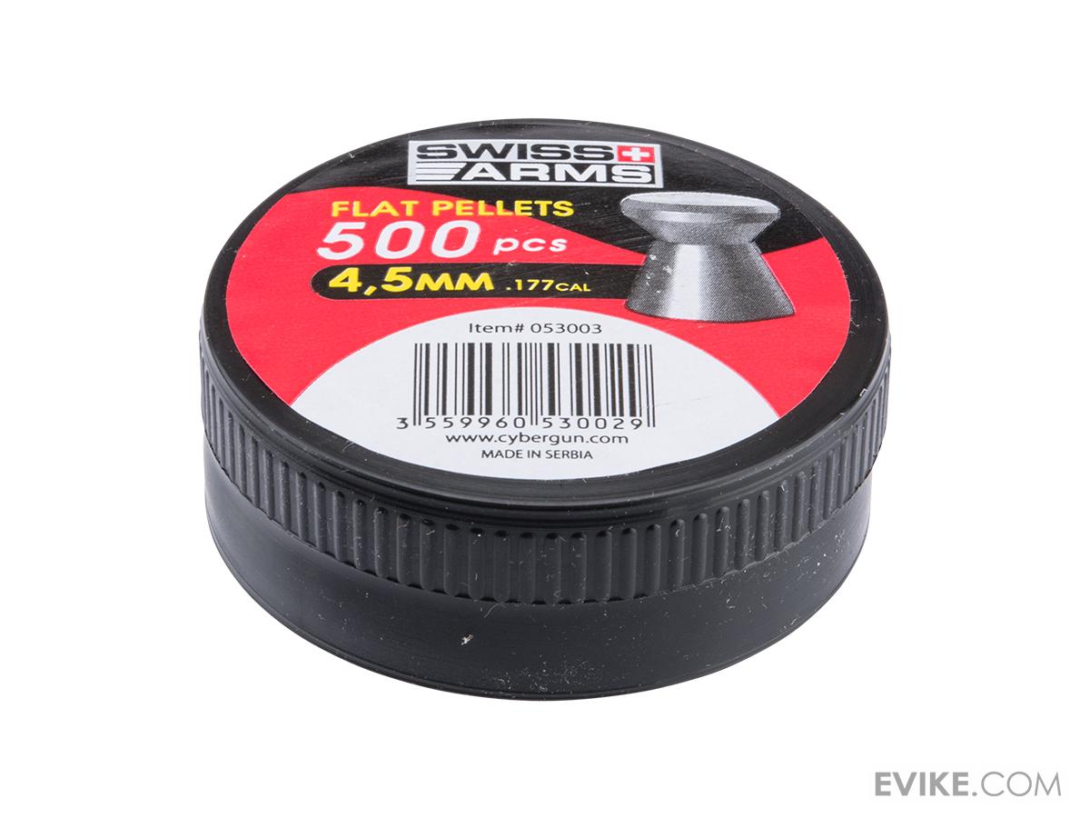 Swiss Arms High Grade .177cal Pellets (Package: 500 Rounds / Flat Tip ...