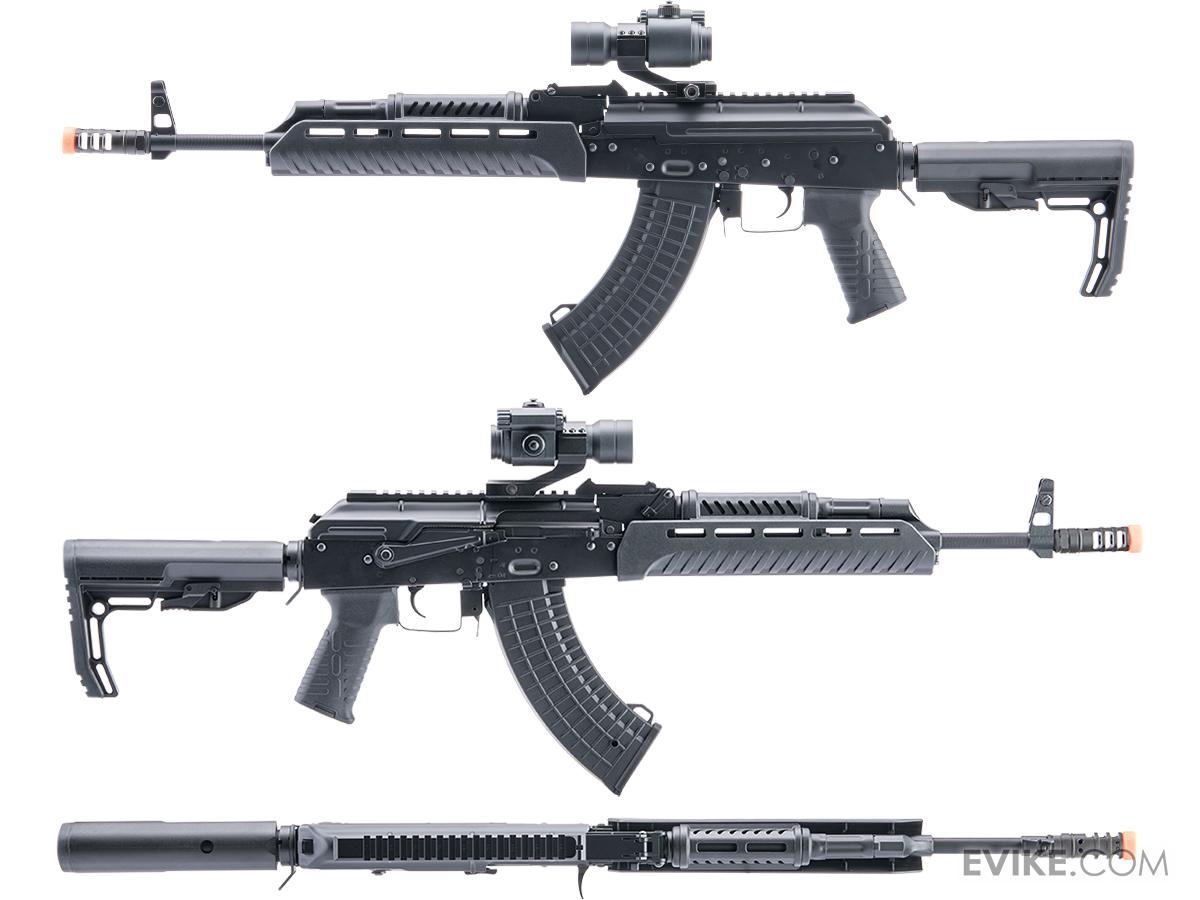 CYMA Tactical AK w/ CQB M4 Stock (Color: Black / CYMA Standard), Airsoft Guns, Airsoft Electric ...