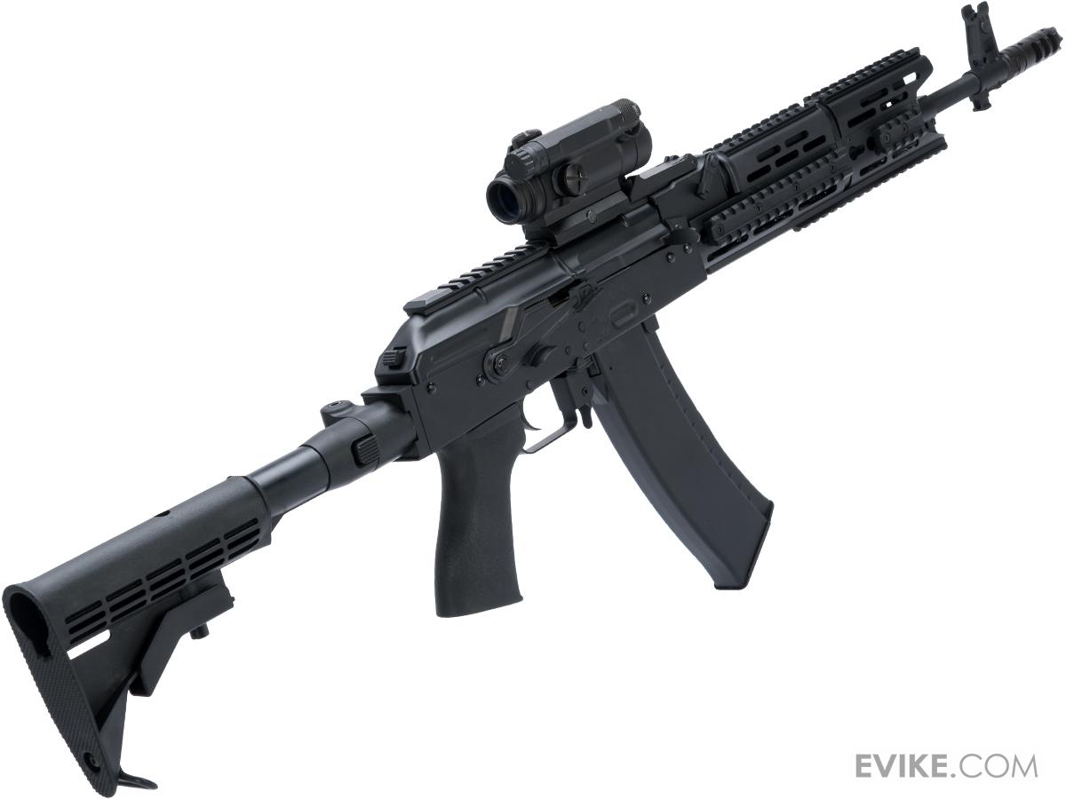 CYMA Stamped Steel "AK-74 Custom" Airsoft AEG Rifle w/ Folding Stock & Keymod Rail (Color: Black ...