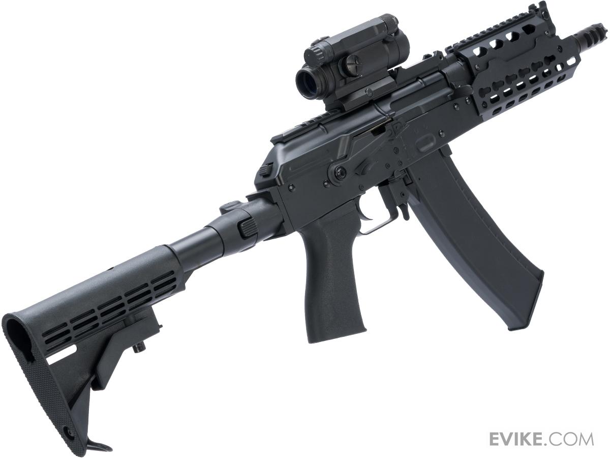 CYMA Stamped Steel "AK-74 Custom" Airsoft AEG Rifle w/ Folding Stock & Keymod Rail (Color: Black ...