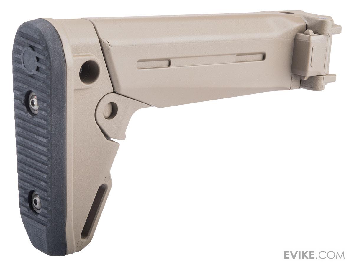 CYMA Polymer Folding Adjustable Stock for AK Series Airsoft AEG Rifles (Color: Tan), Accessories ...