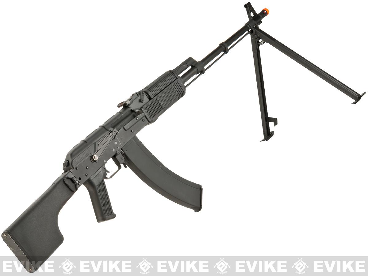 CYMA Standard RPK LMG Airsoft AEG Rifle w/ Steel Bipod and Polymer Folding Stock (Package: Gun ...