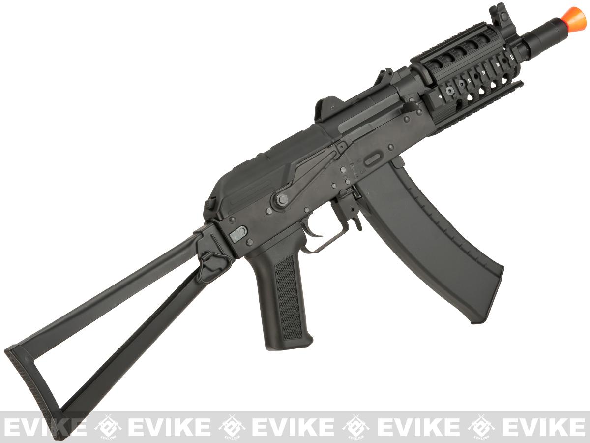 CYMA AKS-74UN RAS Airsoft AEG Rifle with Folding Stock - (Package: Add 7.4v LiPo Battery ...