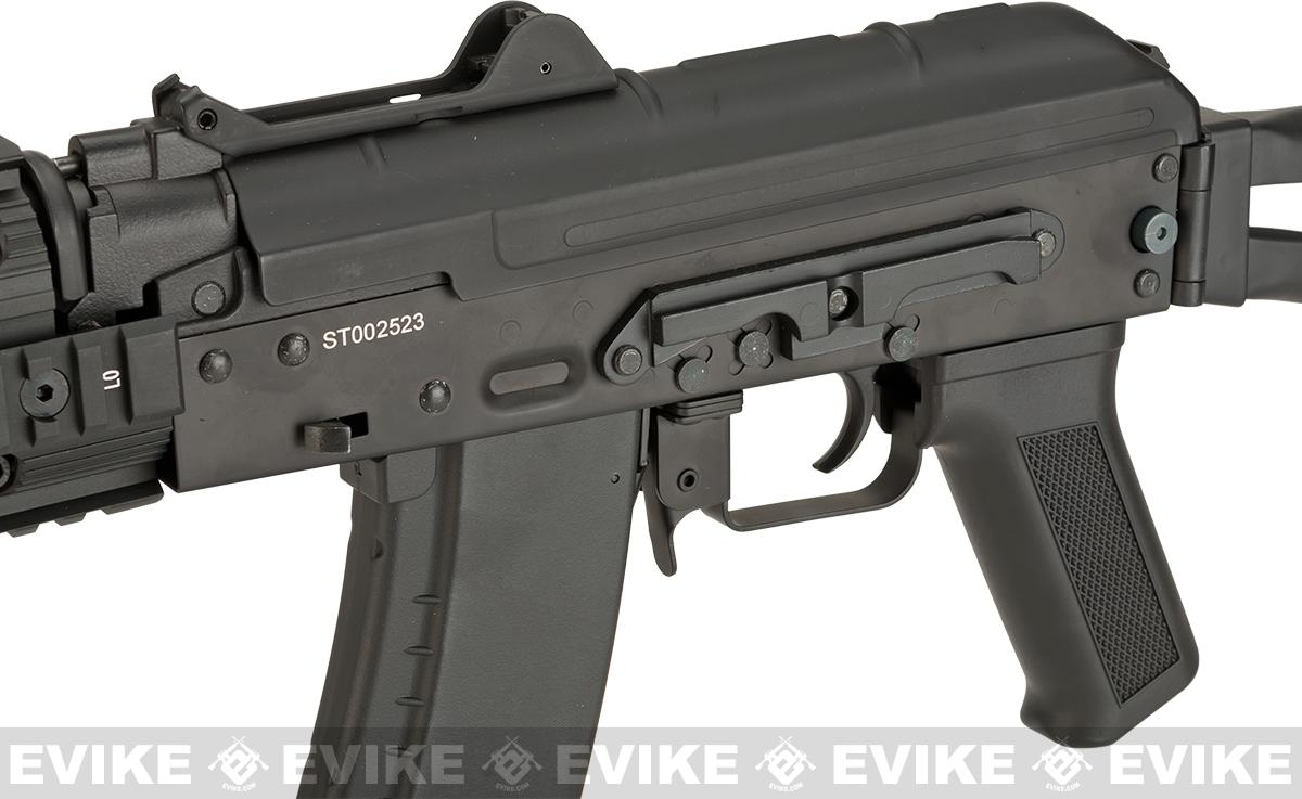 CYMA AKS-74UN RAS Airsoft AEG Rifle with Folding Stock - (Package: Add 7.4v LiPo Battery ...