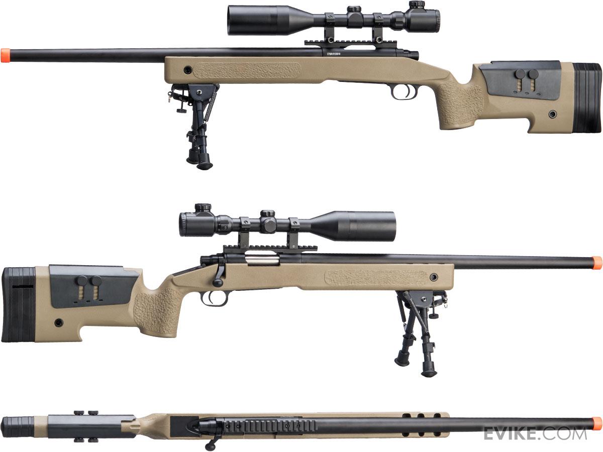 CYMA USMC M40A3 Bolt Action Airsoft Sniper Rifle (Package: Desert / Gun ...