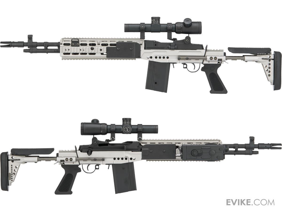 CYMA Sport Full Metal M14 EBR Designated Marksman Rifle Airsoft AEG (Color: Silver / EBR Stock ...