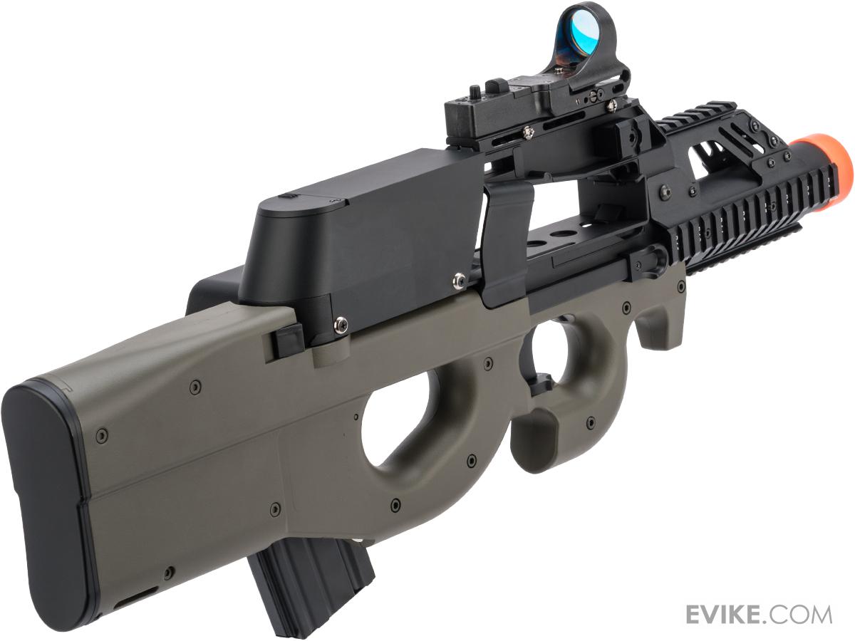 Evike.com Custom P90 Terminator Airsoft AEG w/ Box Mag (Color: OD Green ...