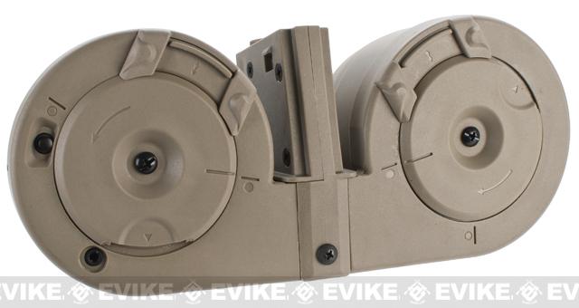 ICS 2500rd Adaptive Drum Magazine for Airsoft AEG Rifles w/ M4 Mag ...