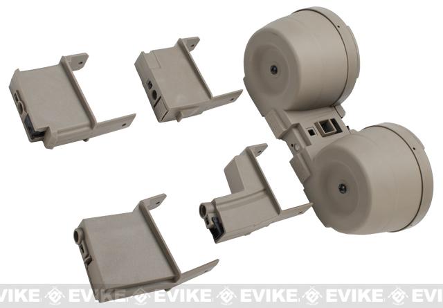 ICS 2500rd Adaptive Drum Magazine for Airsoft AEG Rifles w/ M4 Mag ...