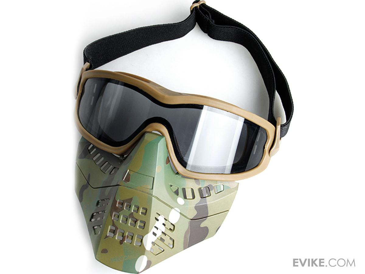 TMC Full Face Mask with Removable ANSI 87.1 Goggles (Color: Multicam ...