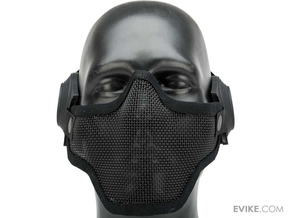 TMC Carbon Wire Mesh Lower Face Mask with Ear Protectors (Color: Black ...