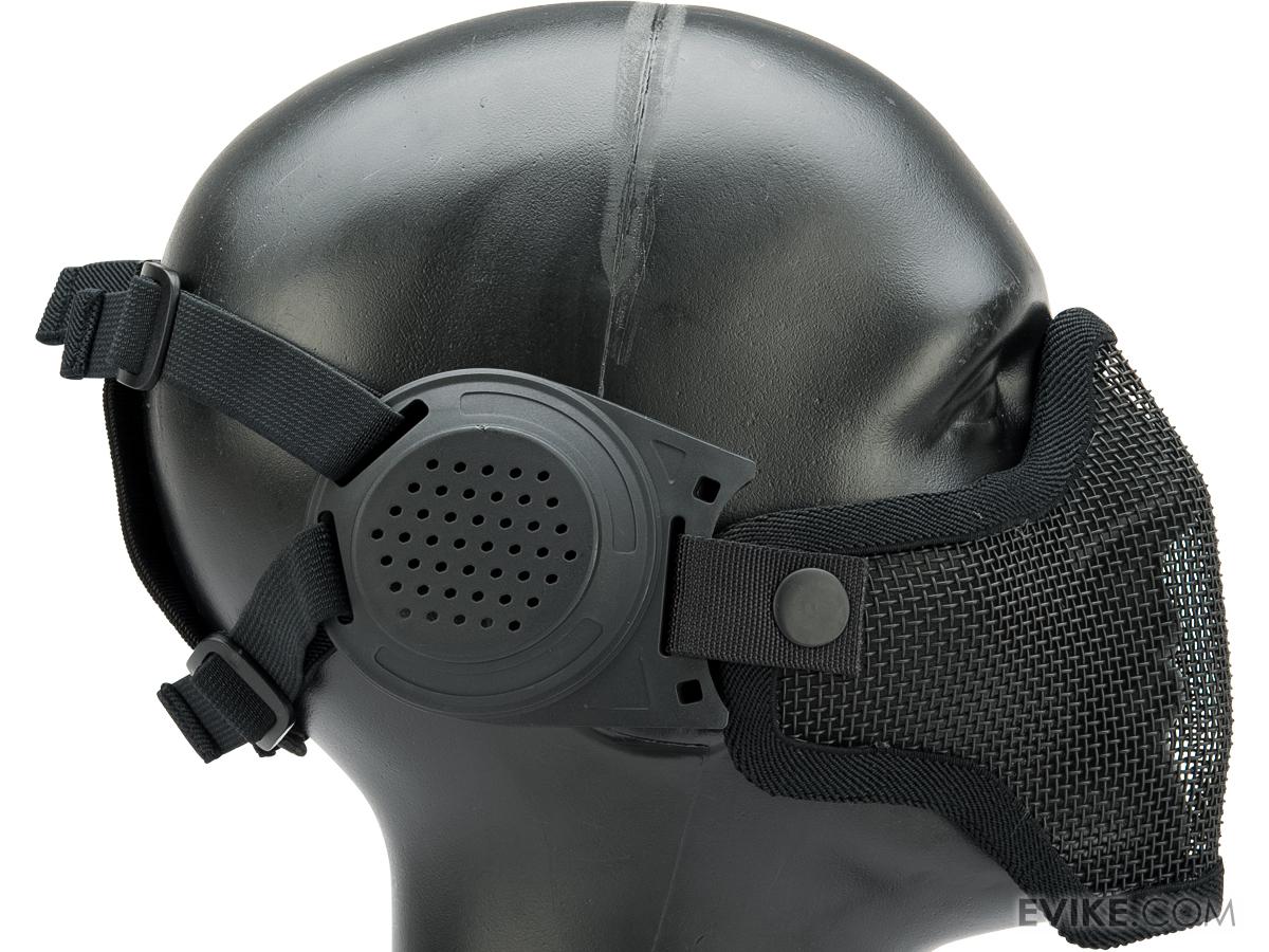 TMC Carbon Wire Mesh Lower Face Mask with Ear Protectors (Color: Black ...