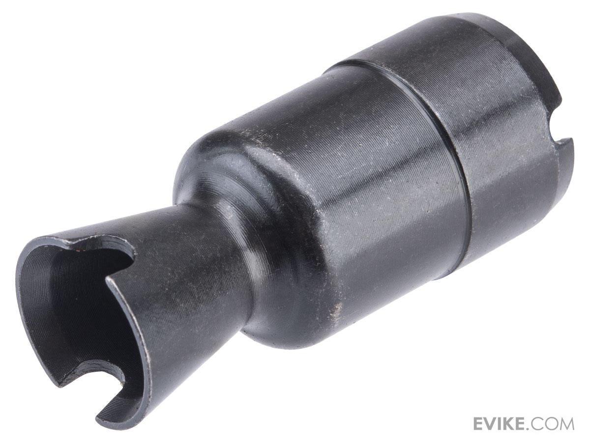 E&L Airsoft 24mm Positive Steel Flash Hider for AK-104 / 105 Series Airsoft AEG Rifles ...