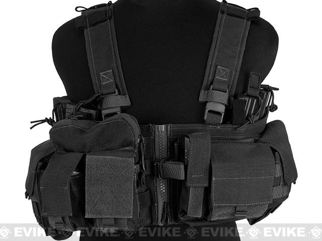 Emerson Split Front Chest Rig w/ Pouches - Black, Tactical Gear/Apparel ...