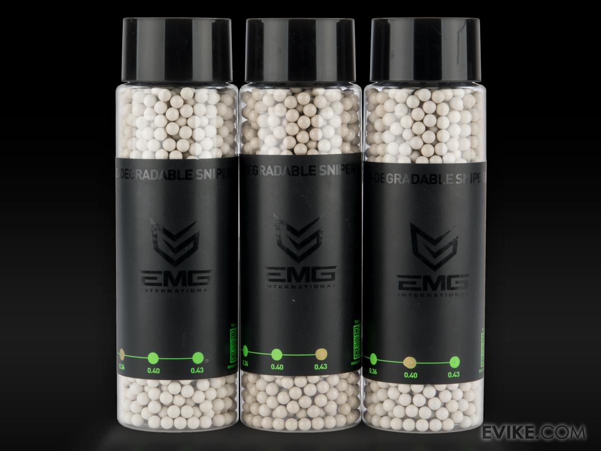 EMG International Match Grade Biodegradable 6mm Airsoft BBs - 2000 Rounds (Weight: .43g ...