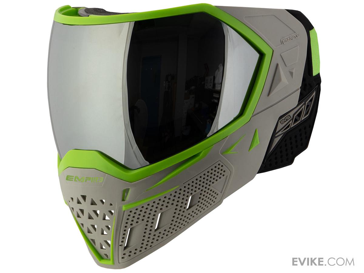 Empire Paintball EVS Full Face Mask (Color: Grey & Lime / Silver Mirror ...