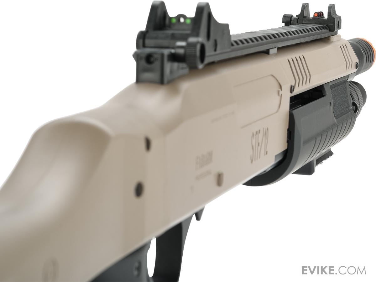 FABARM STF12 Pump Action Tri-Shot Airsoft Shotgun (Model: Compact / Flat Dark Earth), Airsoft ...