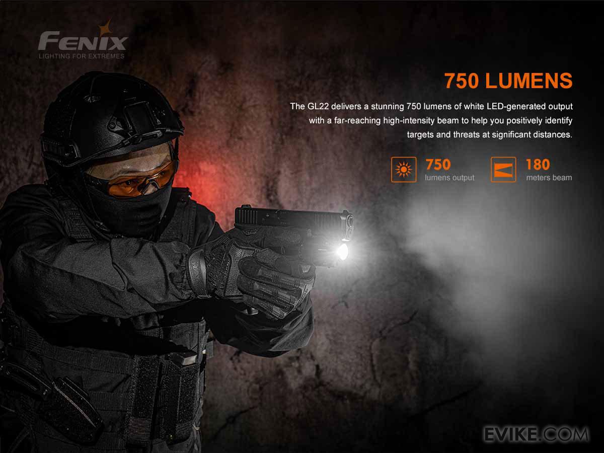 Fenix GL22 Rechargeable Tactical Weapon Light w/ Red Laser & Strobe, Accessories & Parts, Lights ...