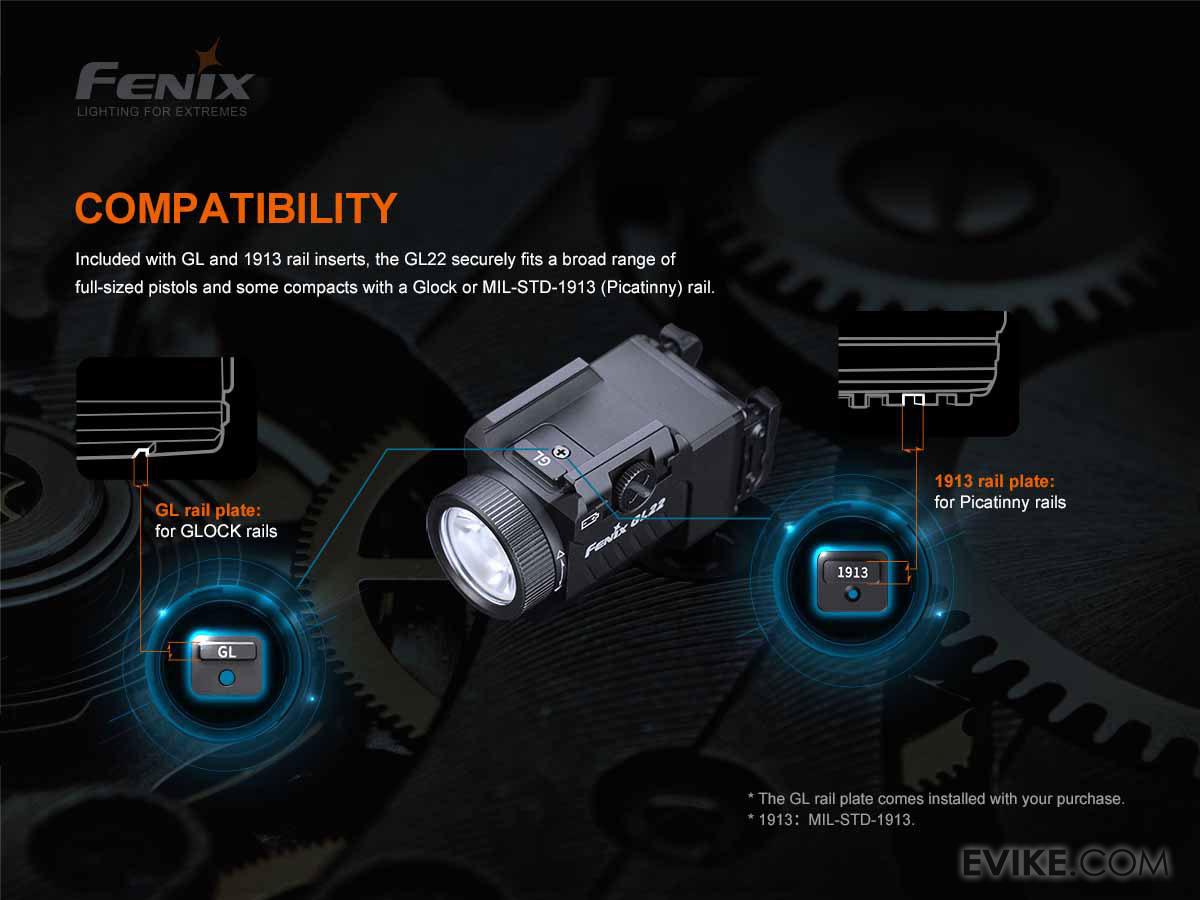 Fenix GL22 Rechargeable Tactical Weapon Light w/ Red Laser & Strobe ...