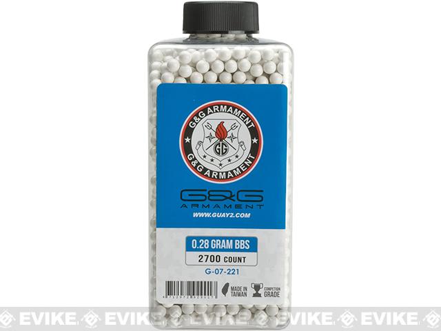G&G Airsoft Precision 6mm Airsoft BBs (Weight: .28g / 2700 Rounds / White), Accessories & Parts ...