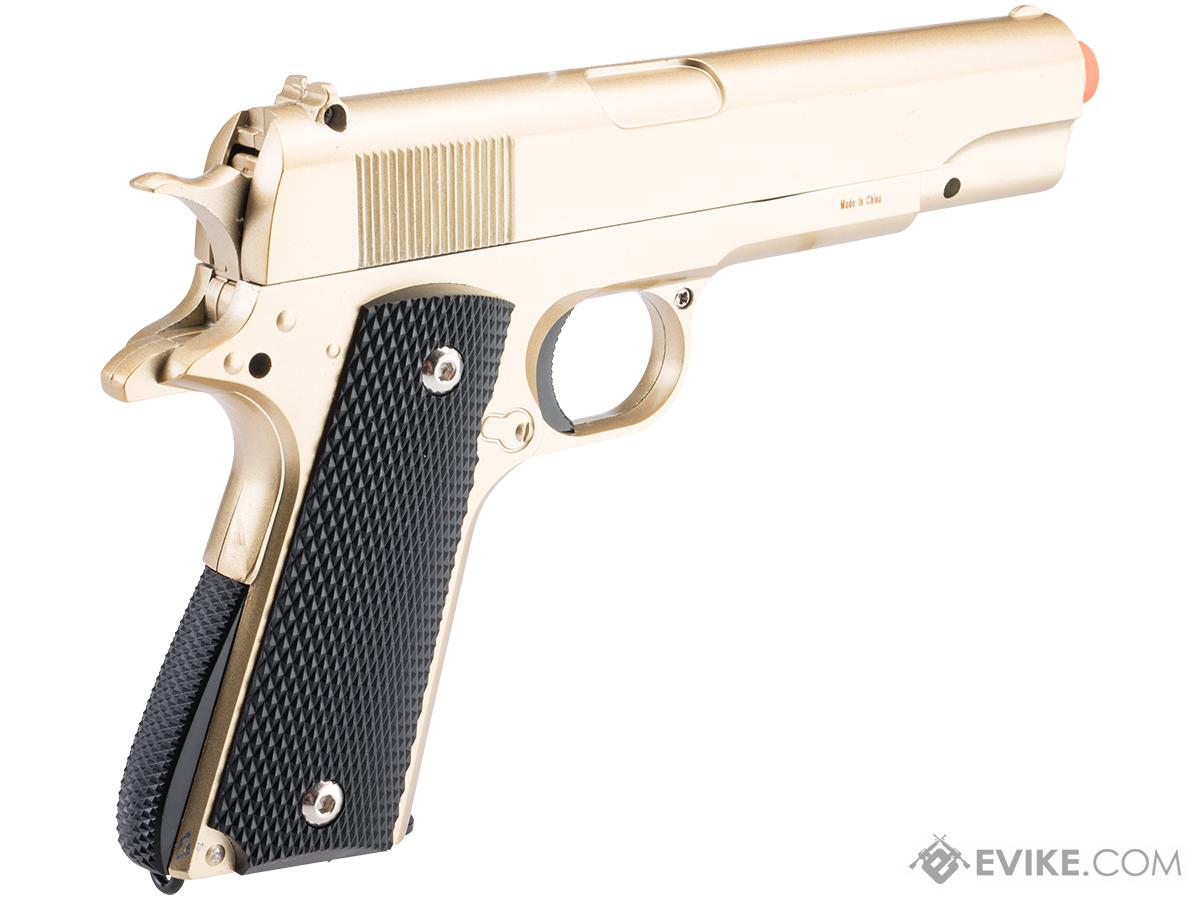 Galaxy Heavy Weight M1911 Spring Powered Airsoft Pistol (Color: Gold ...